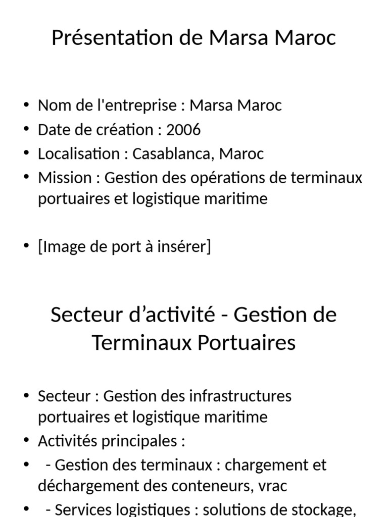 Marsa Maroc Presentation | PDF