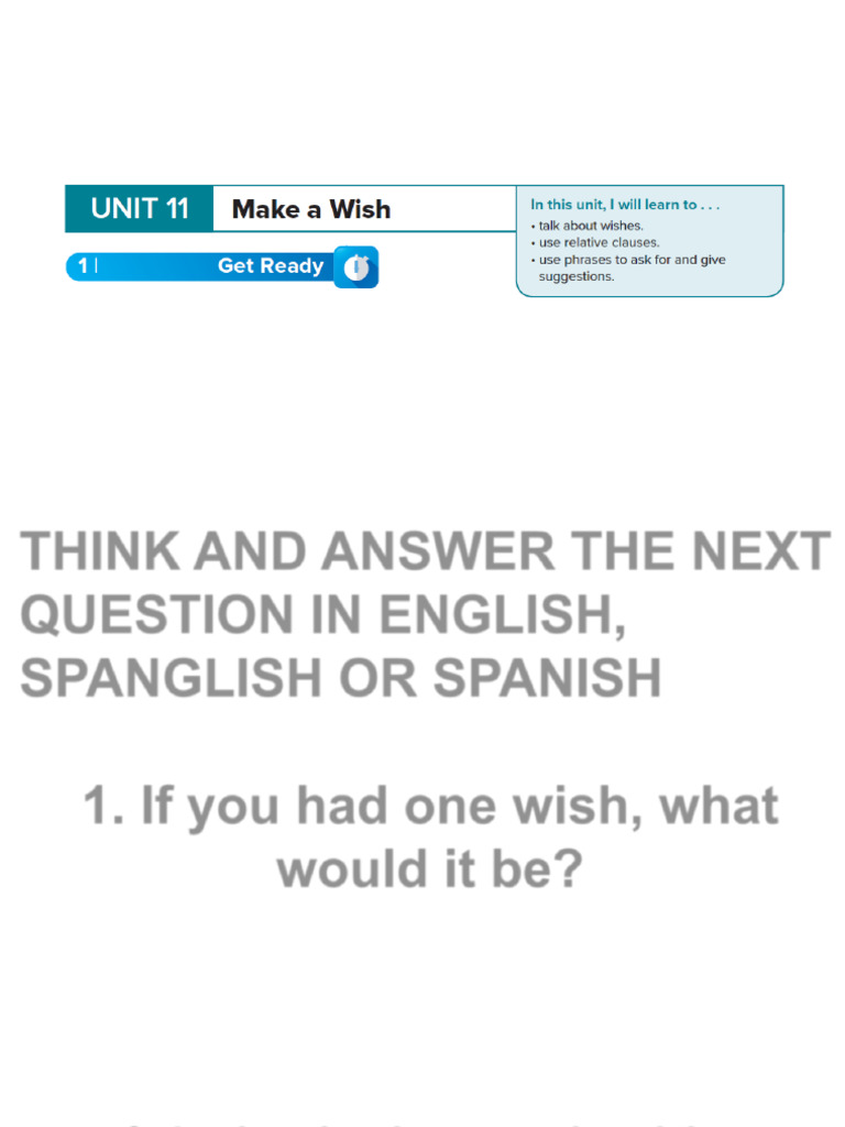 Talk About Wishes - Students Guide | PDF