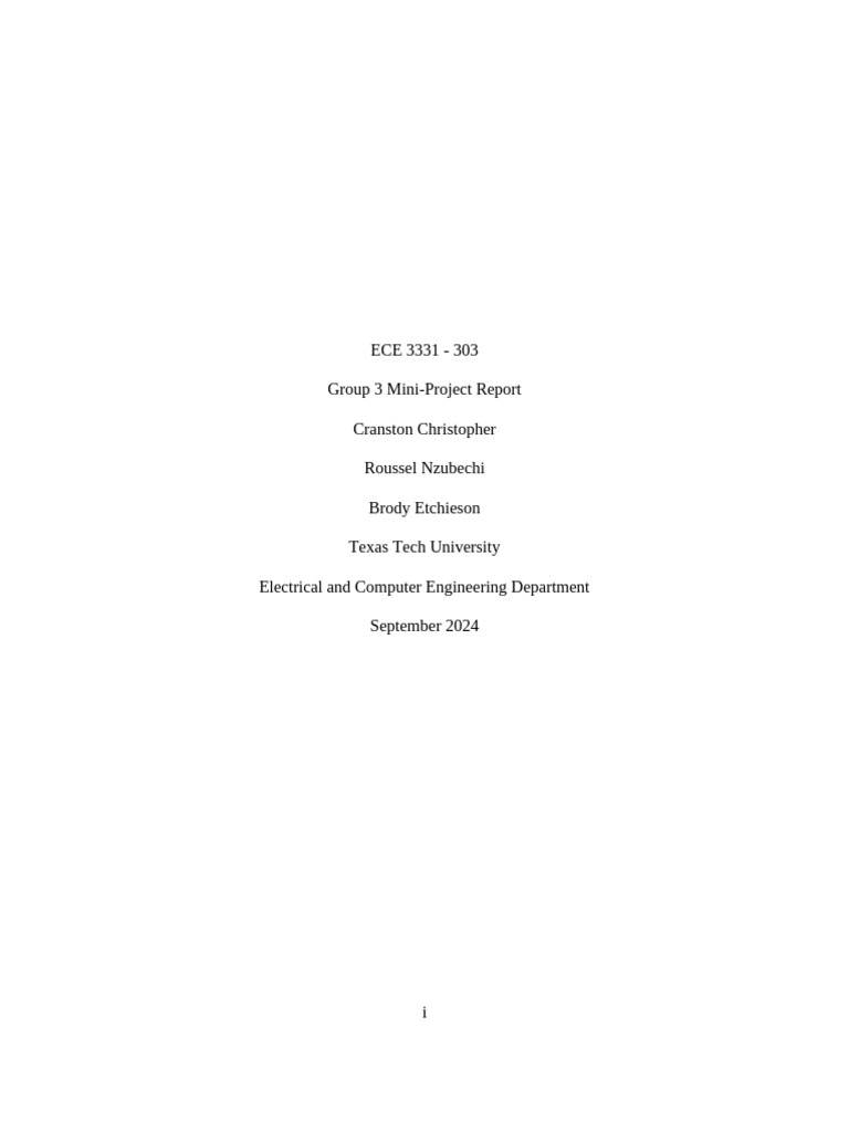 Cranston Christopher Group 3 Mini Project Report | PDF | Field ...
