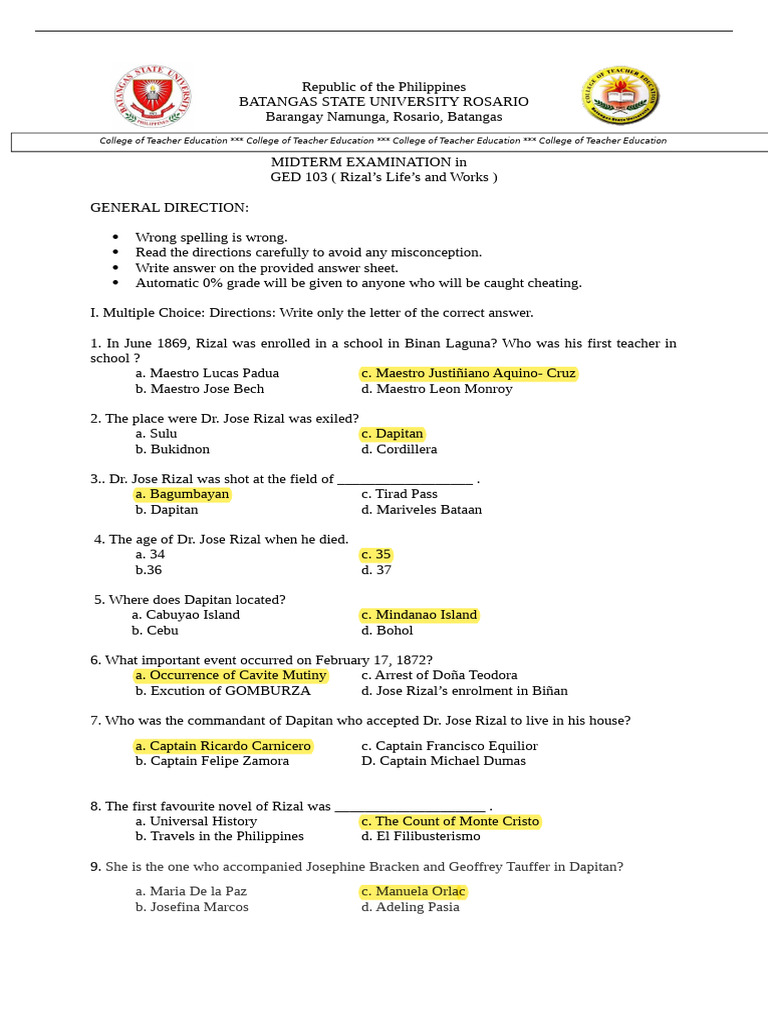 Practice Test - Multiple Choice | PDF | Social Science