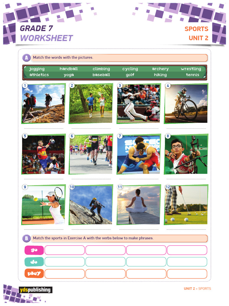 Grade 7 Online Worksheet Unit 2 | PDF | Sports