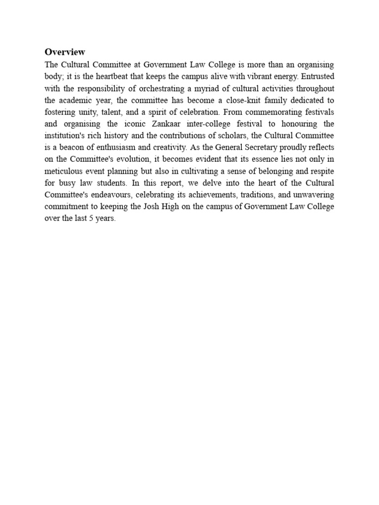Cultural Committee Activities Report | PDF