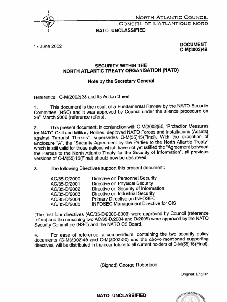 NATO-U | Classified Information | Security Clearance | Free 30-day ...