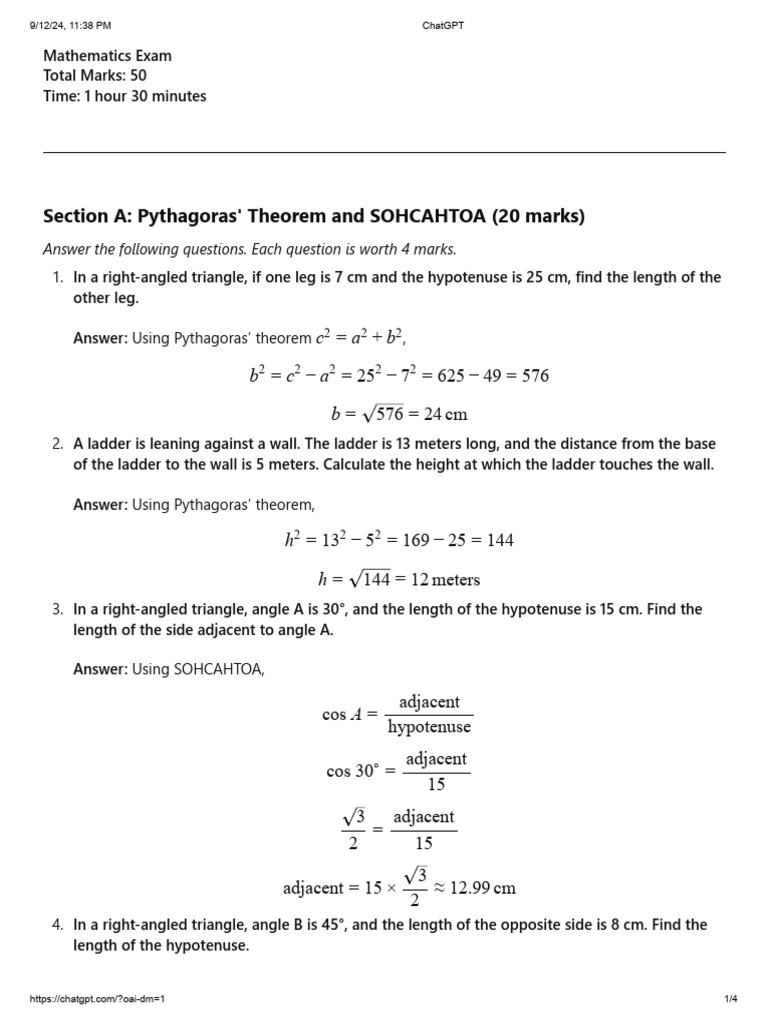 Year 11 Maths Test Papers | PDF | Mathematical Objects | Euclidean ...