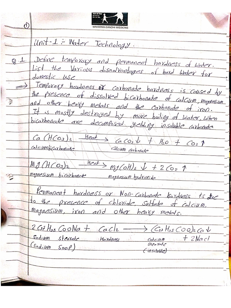 Water Technology Unit-1 | PDF