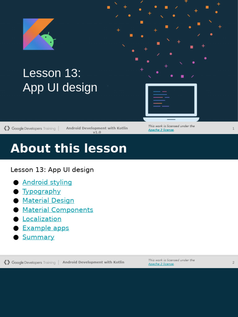 Lesson 13 App UI Design | PDF | Android (Operating System) | Xml