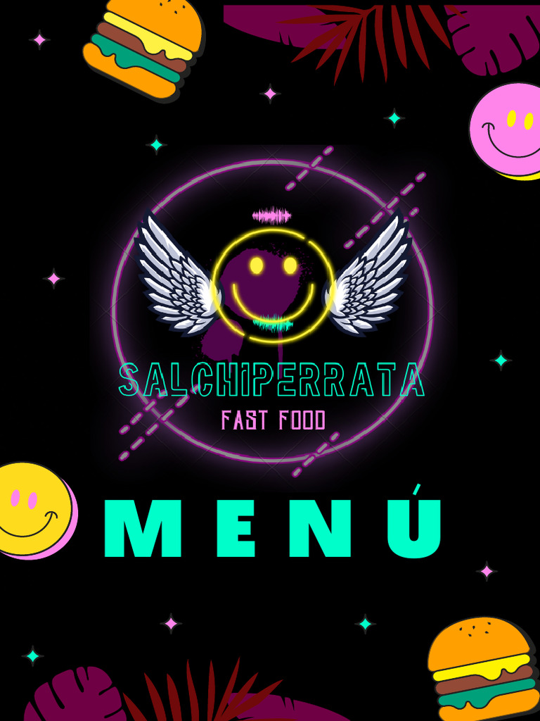 Menú Vertical Carta de Tragos Bar Moderno Negro | PDF | Hamburguesas ...