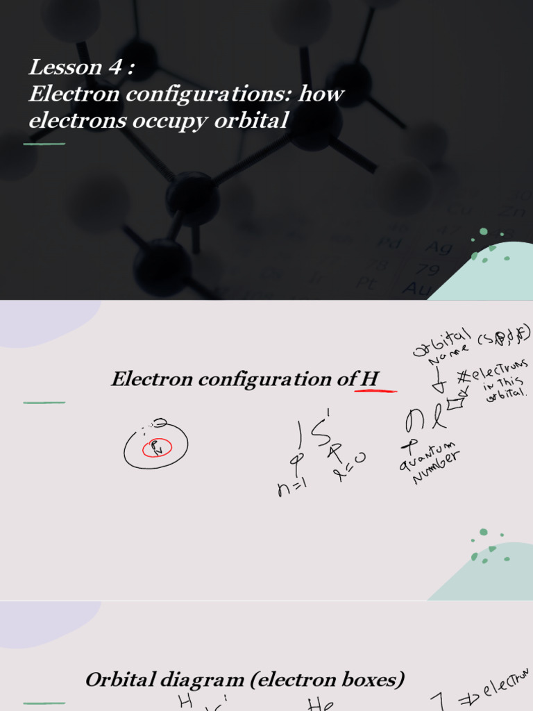 Lesson 4 Updated Version Pdf Atomic Orbital Electron Configuration