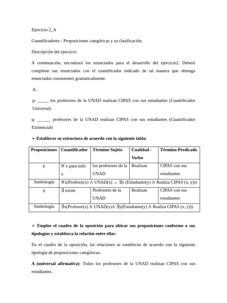 Ejercicio 2 A | PDF | Proposición | Gramática