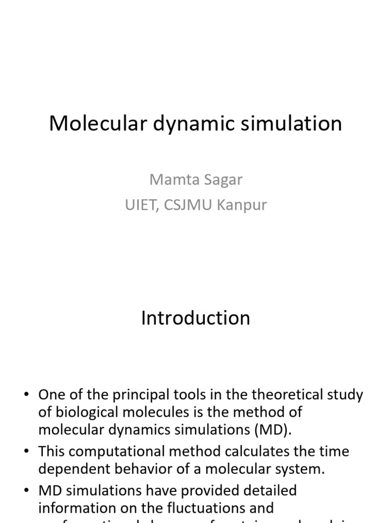 Simulation | PDF | Molecular Dynamics | Force Field (Chemistry)