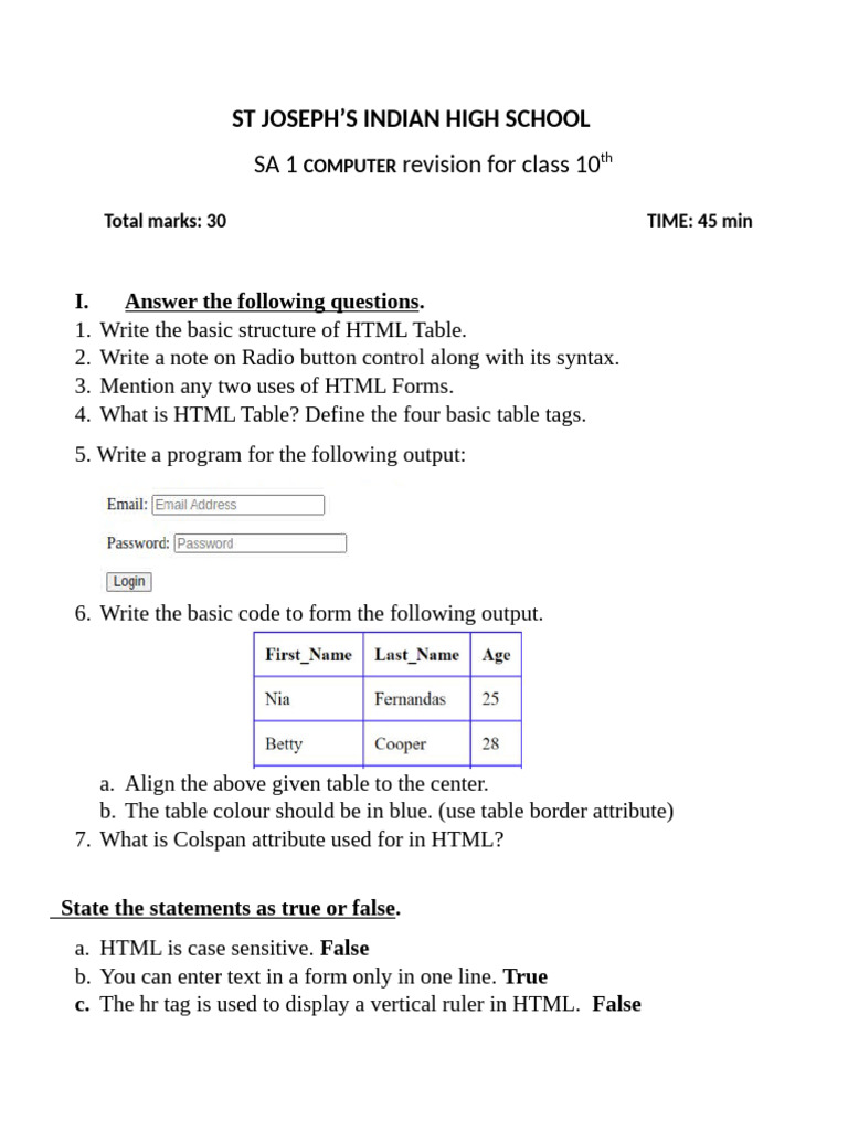 10th ENG SA1 CS Revision | PDF