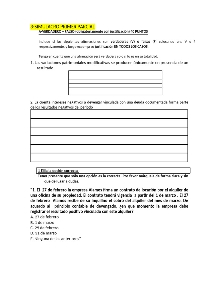 Modelo 3-Simulacro Primer Parcial (Gho) | PDF | Bancos | Contabilidad