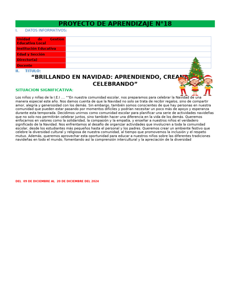 (U) Proyecto N°18 Segundo Poryecto | PDF | Navidad | Evaluación