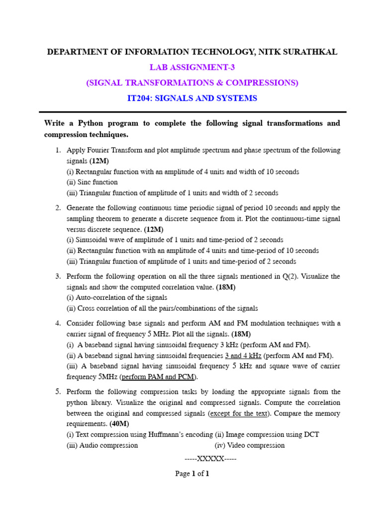 IT204-LabAssignment-3 (Transforms-Compression) | PDF