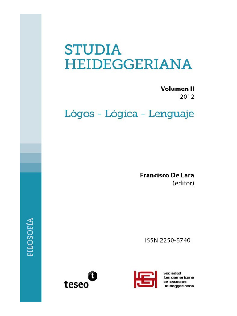 Studia Heideggeriana Vol II Logos Logica | PDF