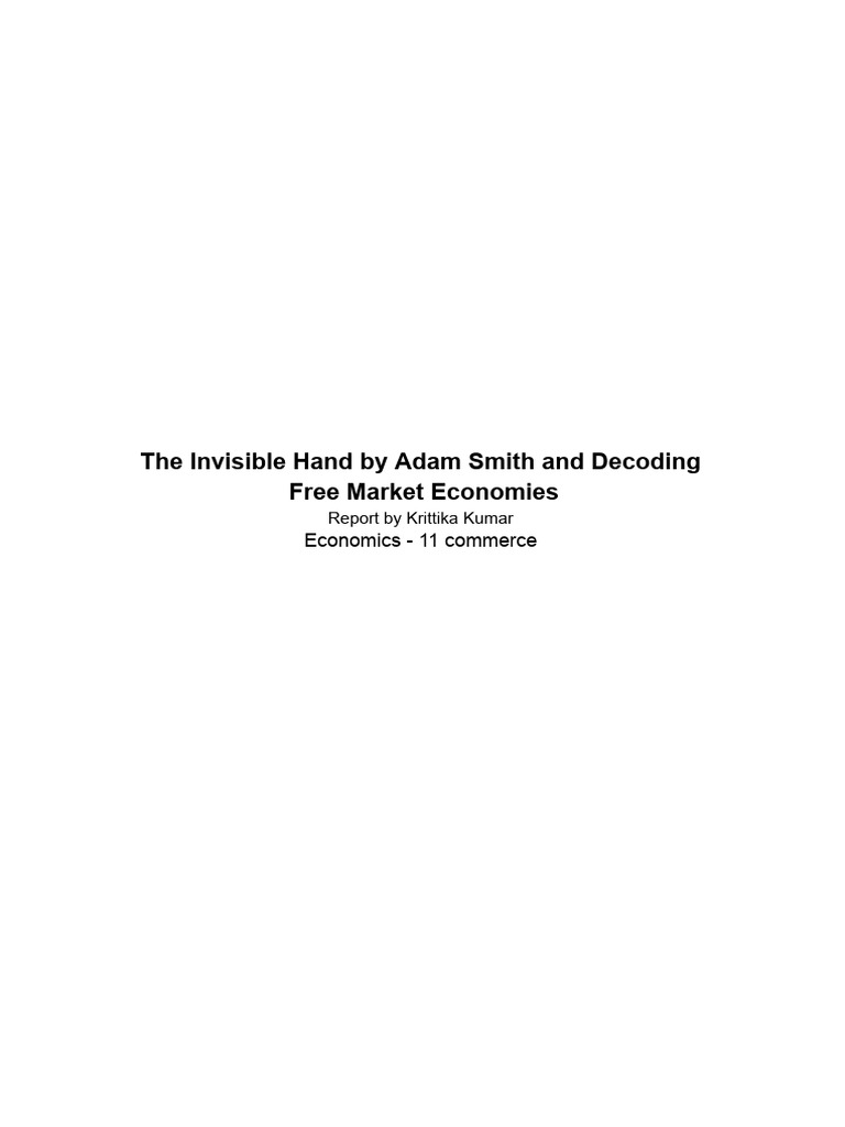 Invisible Hand | PDF | Free Market | Economics