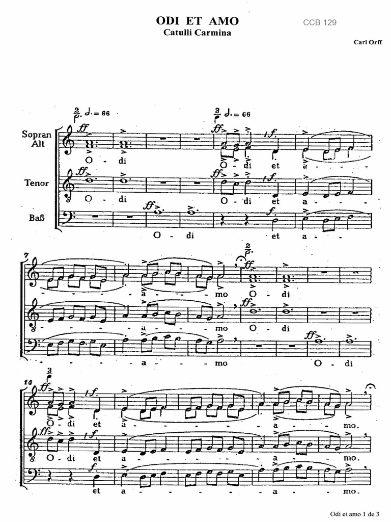Odi Et Amo - Carl Orff | PDF