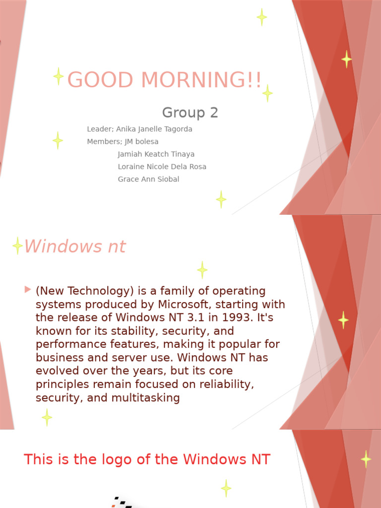 Presentation Group 2 8campos | PDF | Microsoft Windows | Windows Nt