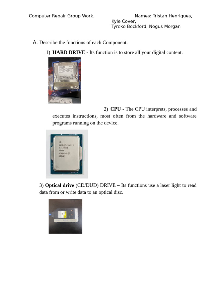 Computer Repair Graded Work | PDF