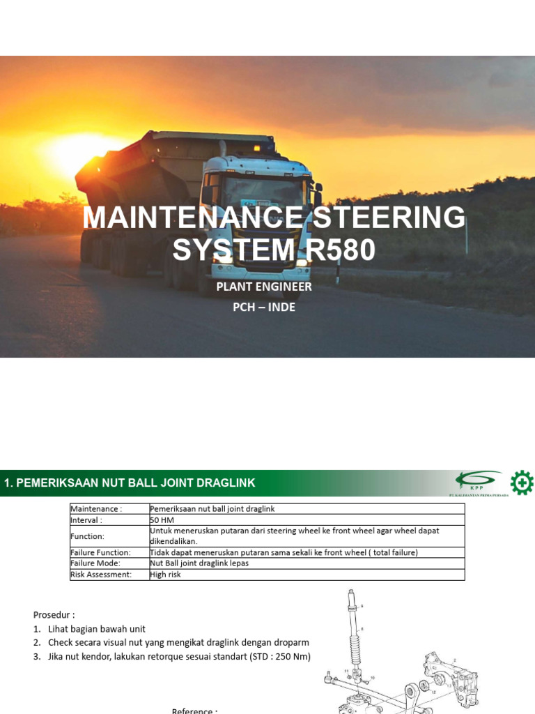 Maintenance Steering System. | PDF | Teknologi & Rekayasa