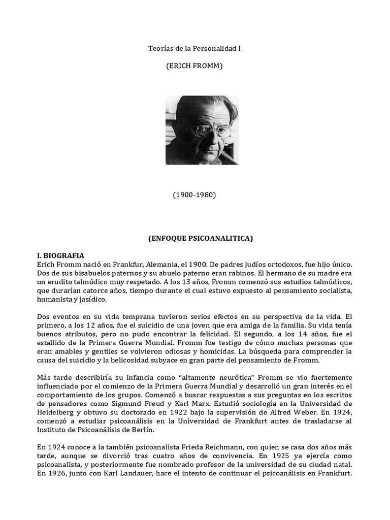 Erich Fromm | PDF | Erich Fromm | Psicoanálisis