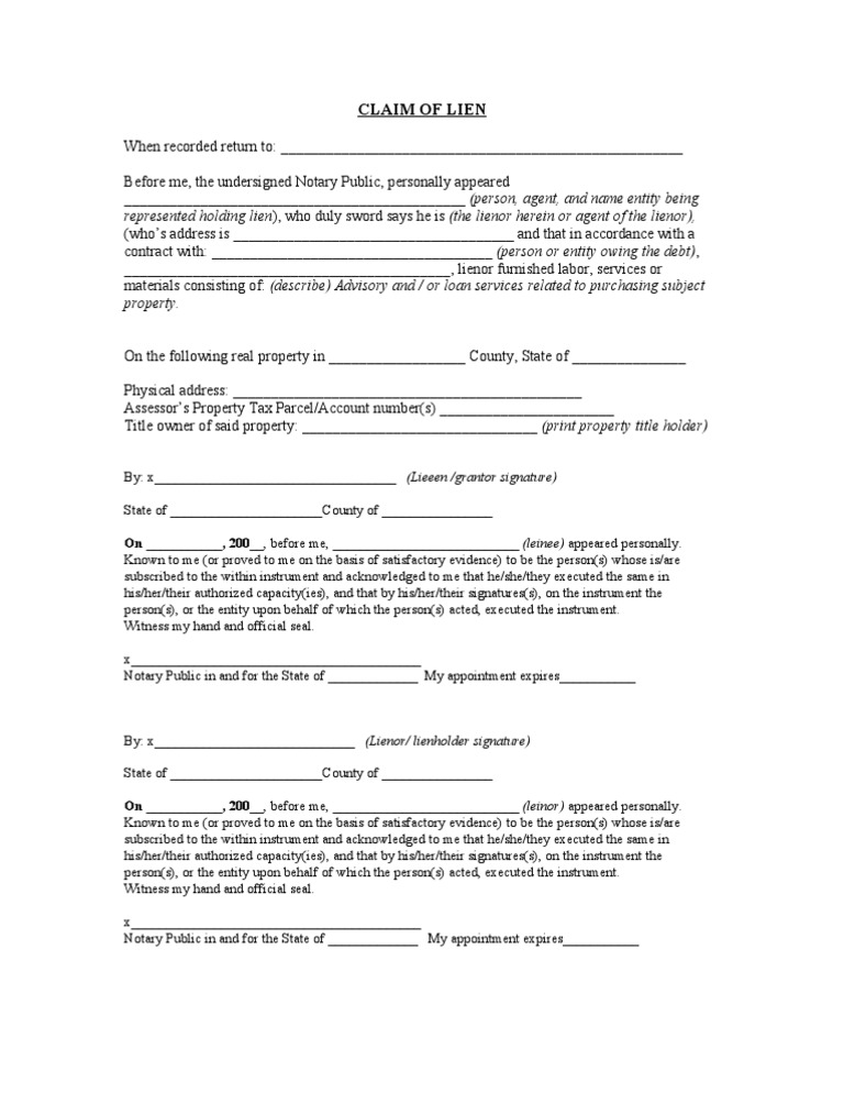 Property Lien Filing Guide | PDF | Law