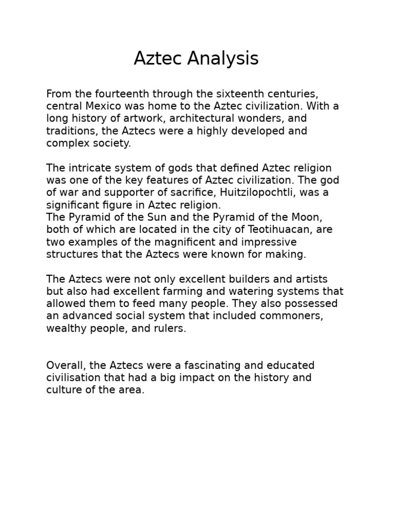 Aztec Analysis | PDF