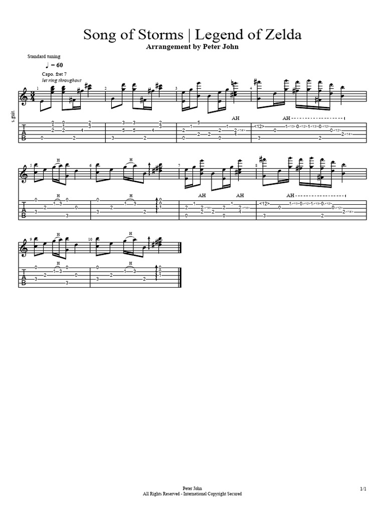 Song of Storms Guitar Tabs | PDF | European Musical Instruments ...