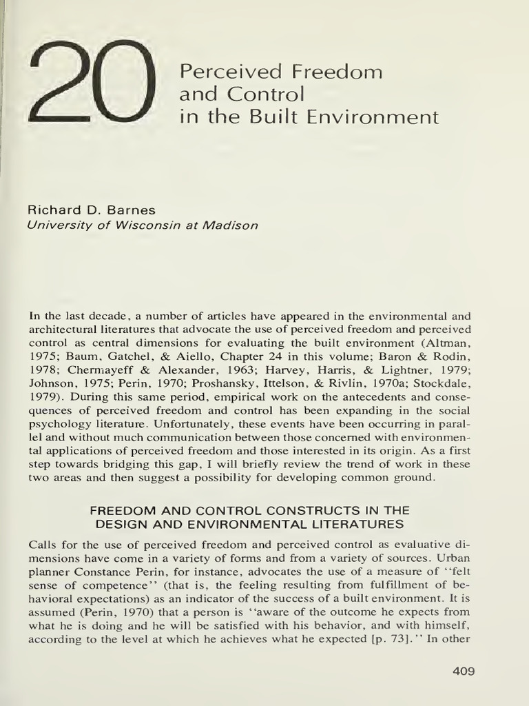 Evaluating Perceived Freedom in Design | PDF | Experience | Behavior