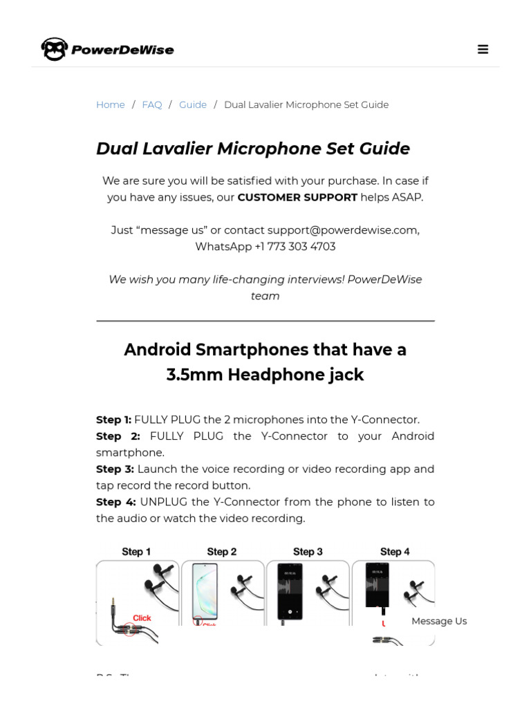 Dual Lavalier Microphone Set Guide | PDF | Personal Digital Assistant ...