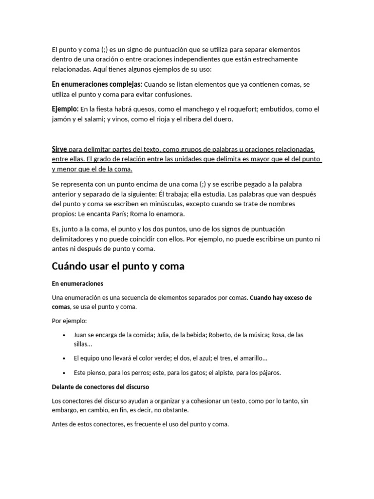 El Punto y Coma | PDF | Coma | Puntuación