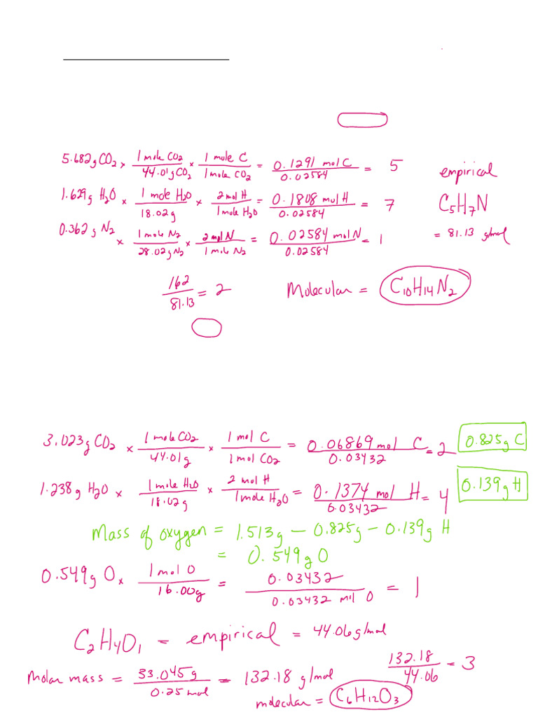 Combustion Analysis Practice Problems Answers | PDF | Teaching Methods ...