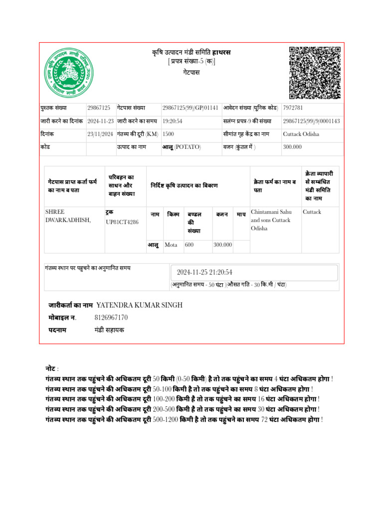 Gate Pass Cuttack | PDF