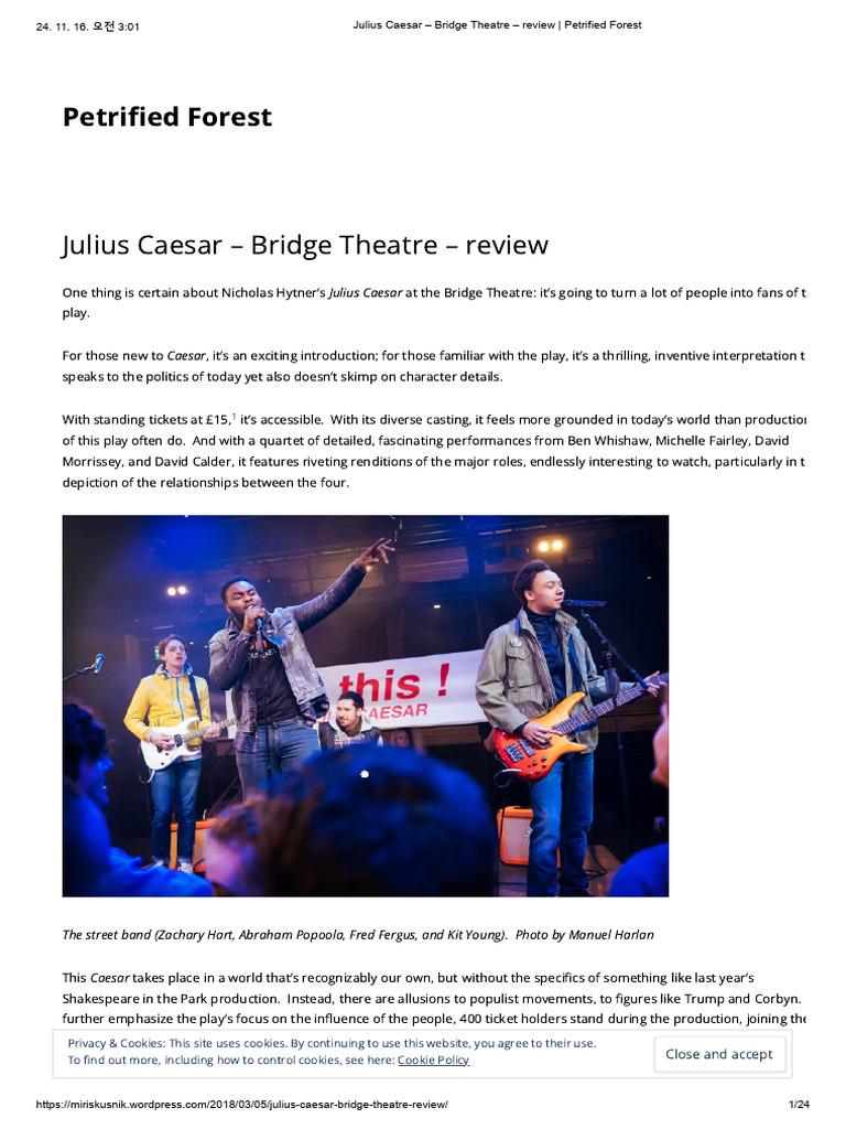 Julius Caesar - Bridge Theatre - Review - Petrified Forest | PDF | Mark ...