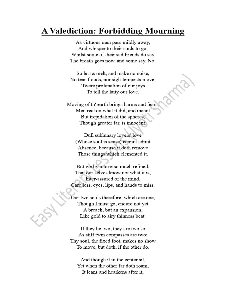 A Valediction Forbidding Mourning | PDF