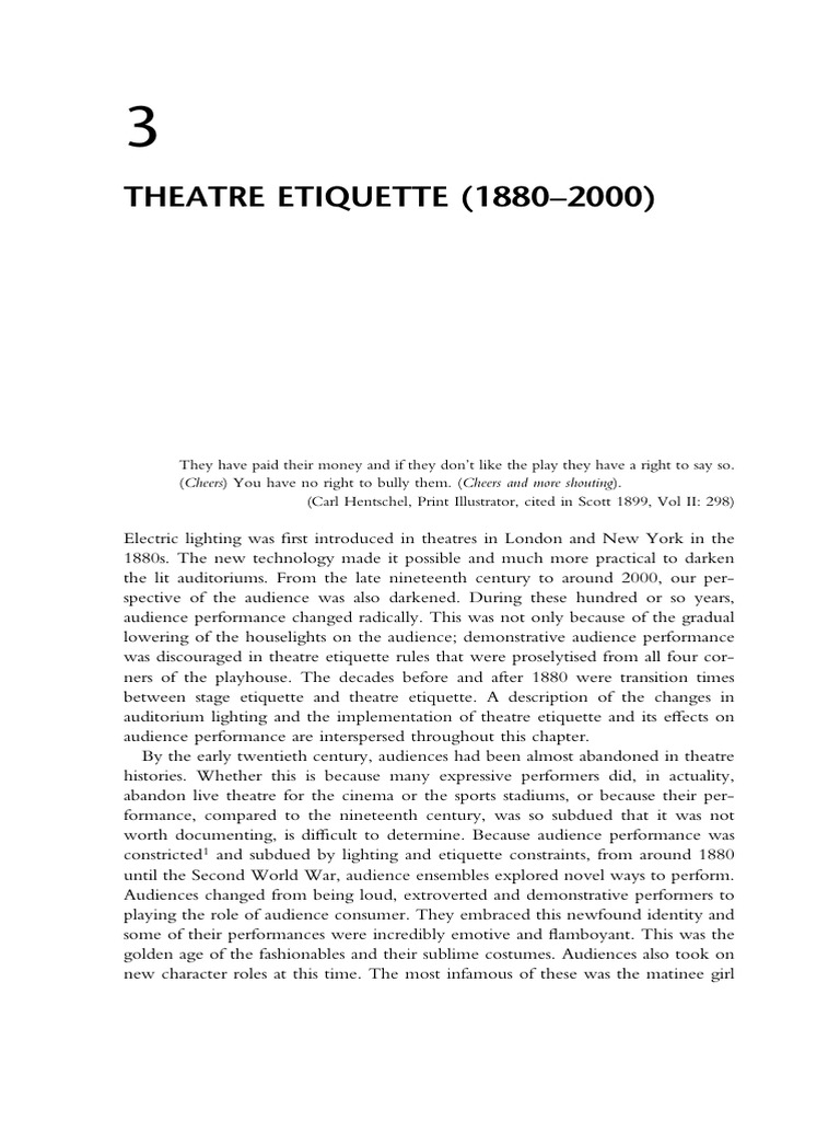 (Heim 2015) Ch3. Theatre Etiquette (1880-2000) - in Audience As ...