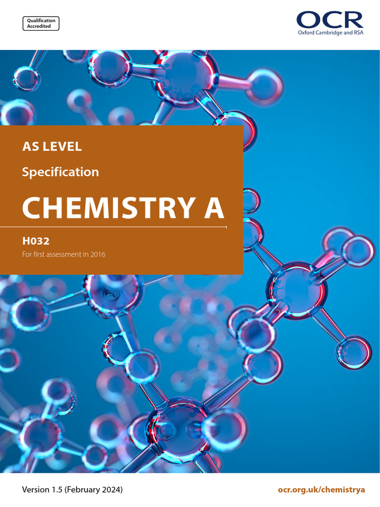 Specification Accredited As Level Gce Chemistry A h032 | PDF | Mole ...