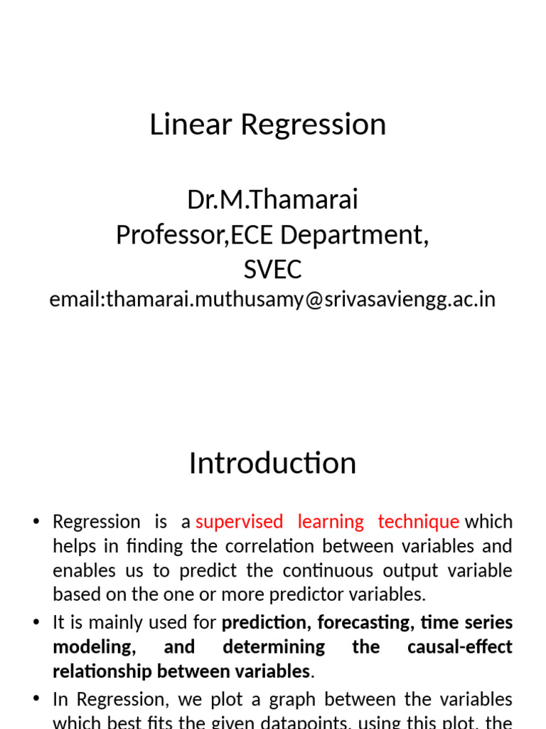 Regression Ppt | PDF | Errors And Residuals | Linear Regression