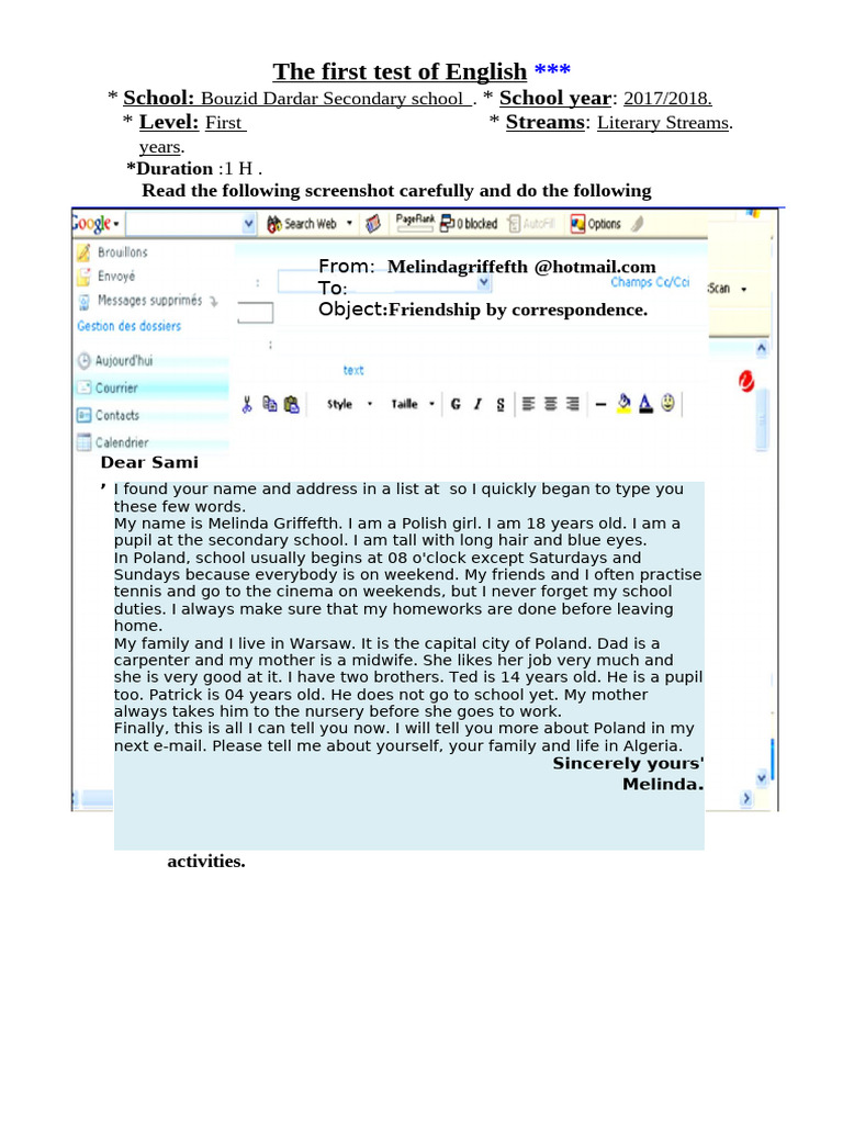 Polish Student's Pen Pal Email | PDF | Languages | Foreign Language Studies