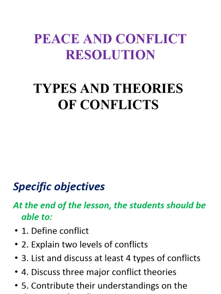 WK2 - Conflict & Conflict Theories | PDF | Conflict (Process ...