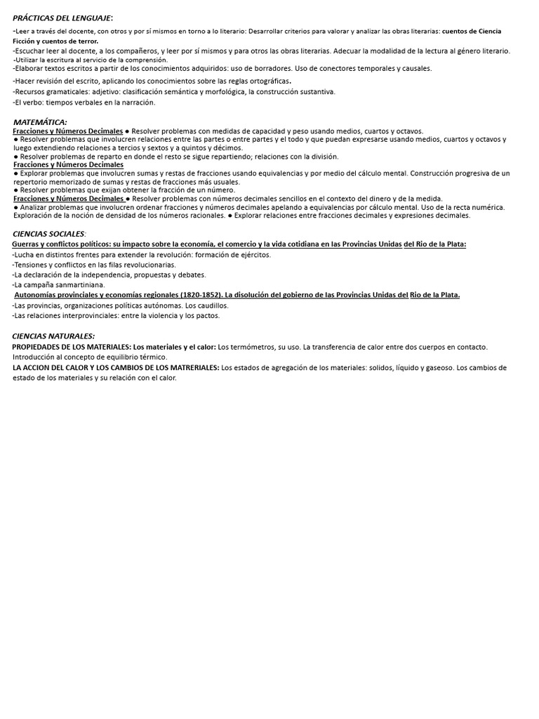 Contenidos de 5to Segundo Informe | PDF | Calor