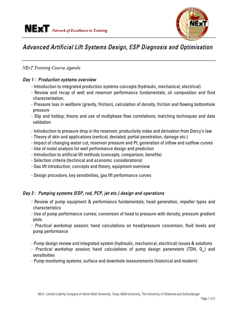 Artificial Lift Training Course Overview | PDF | Pump | Chemical ...