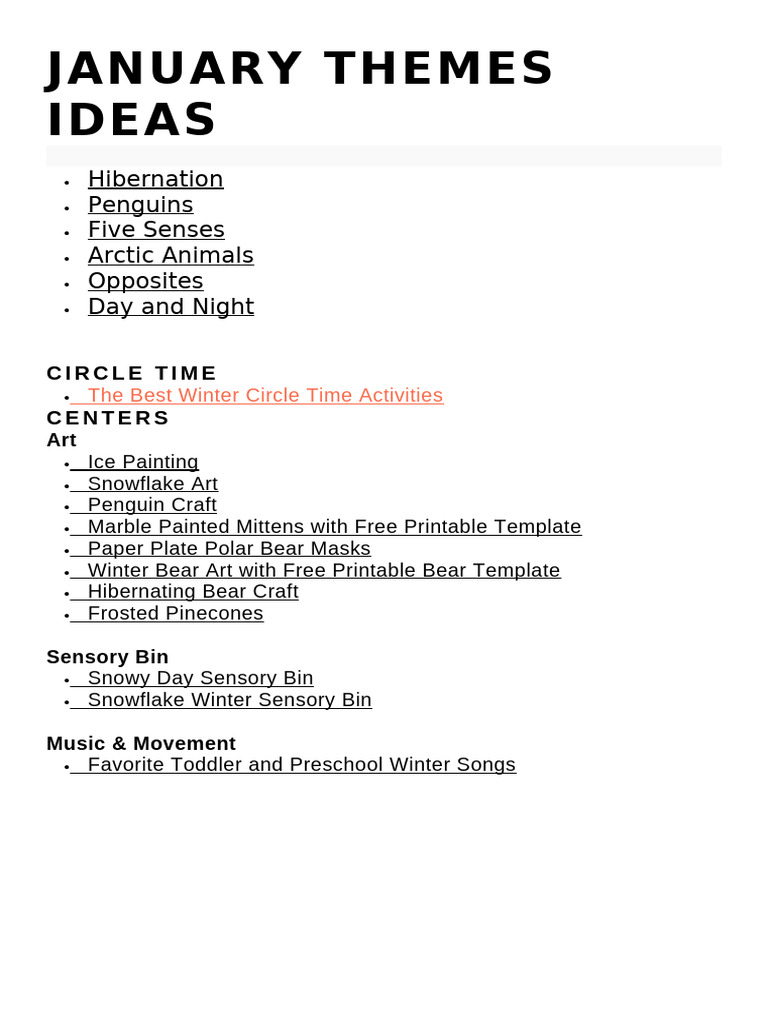 January Themes | PDF