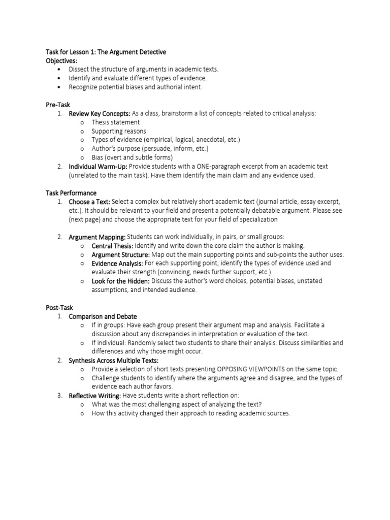 Task For Lesson 1 of The Module On Communication For Academics | PDF ...