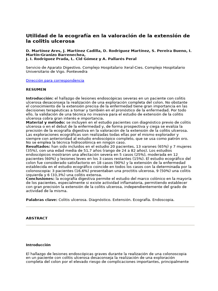 Usd y Colitis | PDF | Colitis ulcerosa | Medicina CLINICA