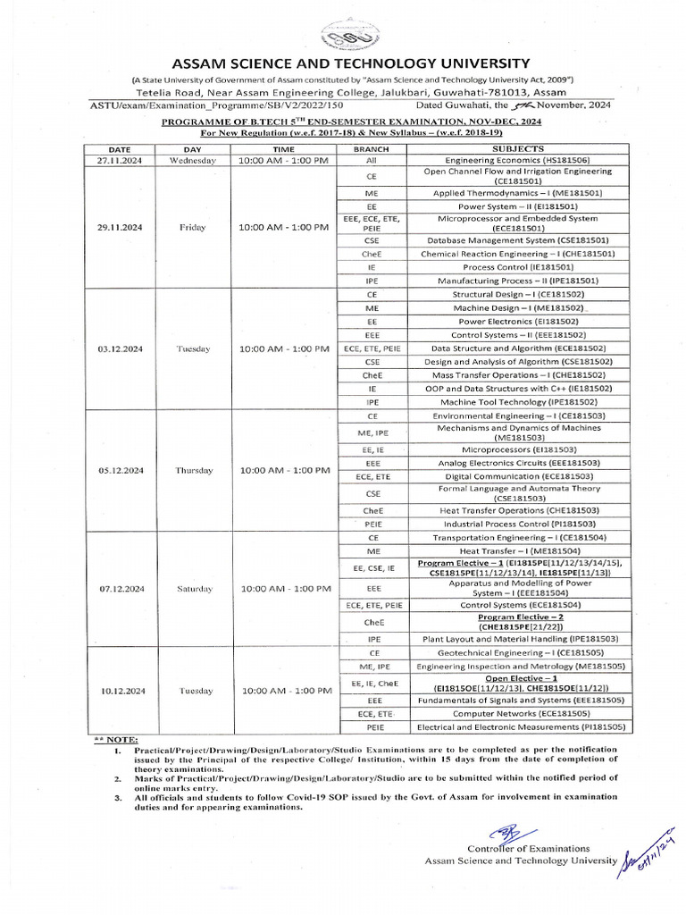 1 B.Tech 5th 7th Sem-1 | PDF