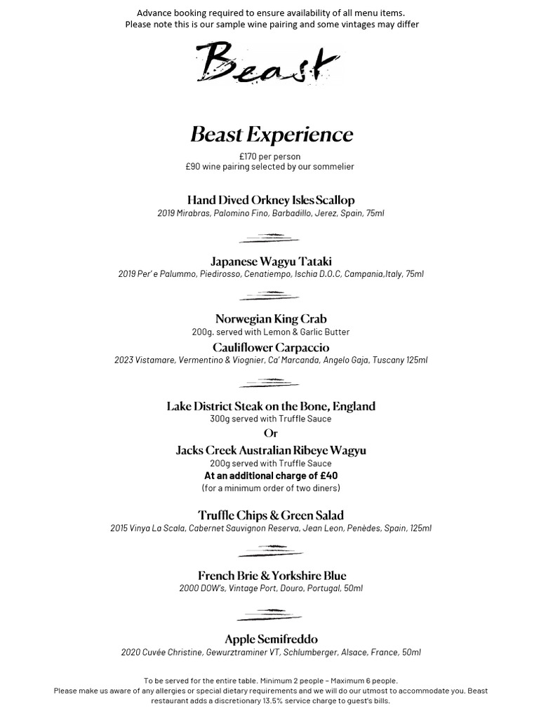 Website Tasting Menu | PDF | Cooking, Food & Wine