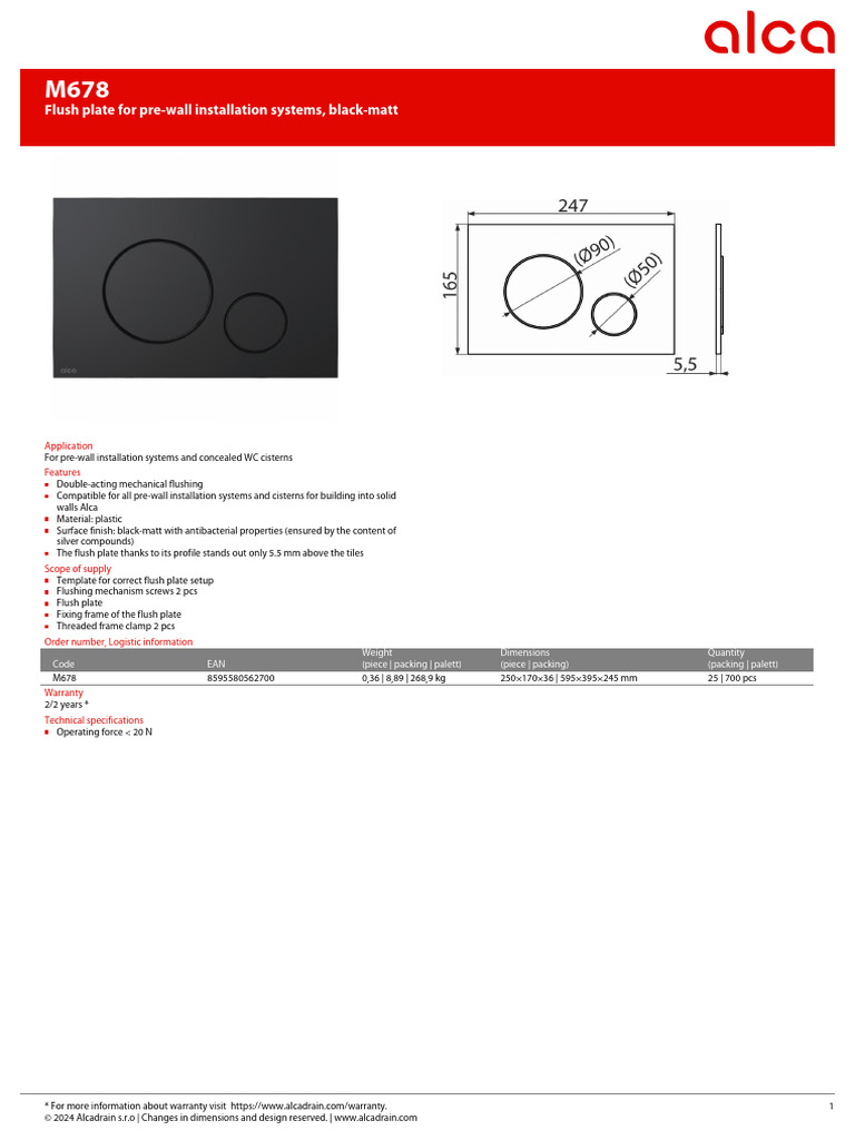 Technical Sheet m678 | PDF