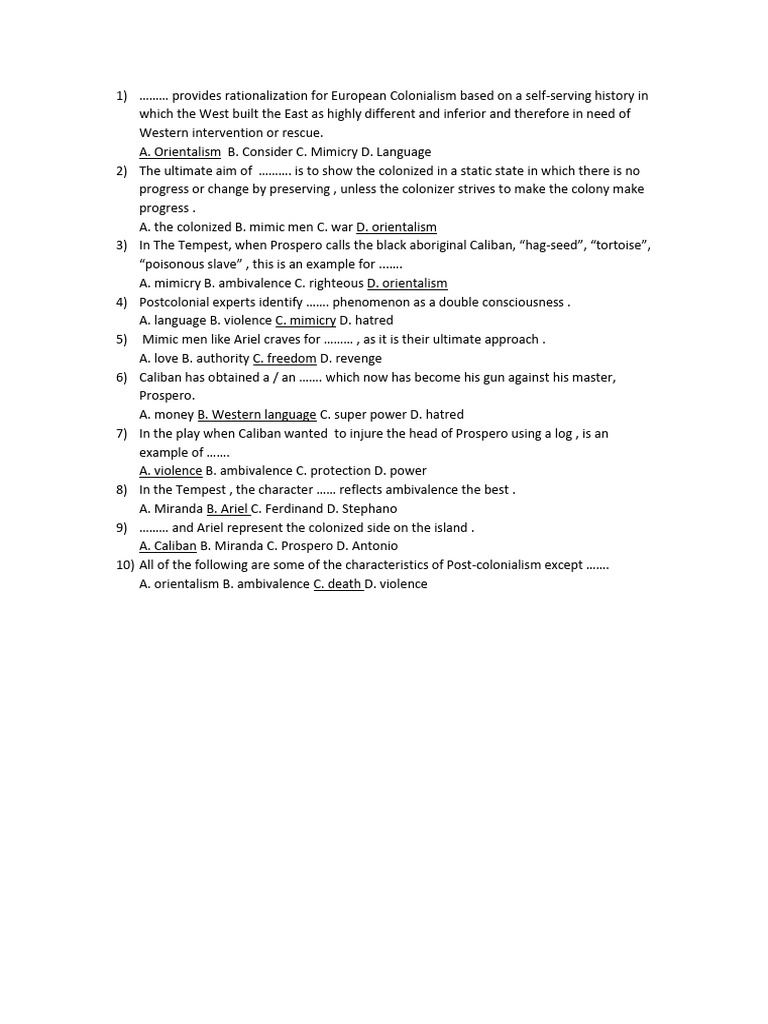 Postcolonial Themes in The Tempest | PDF | Young Adult