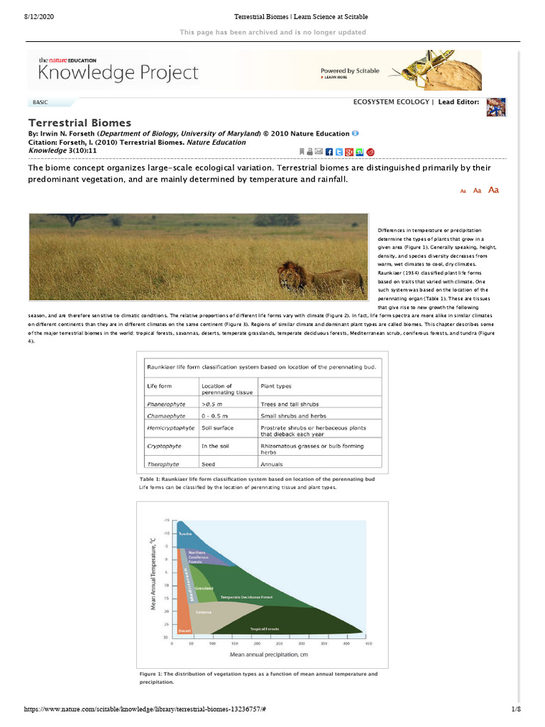 Terrestrial Biomes _ Learn Science at Scitable | PDF | Grassland | Forests